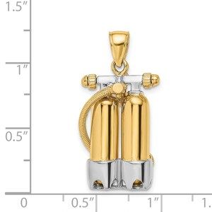Million Charms | Jewelry | 4k Yellow Gold W Rhodium 3d Double Scuba ...